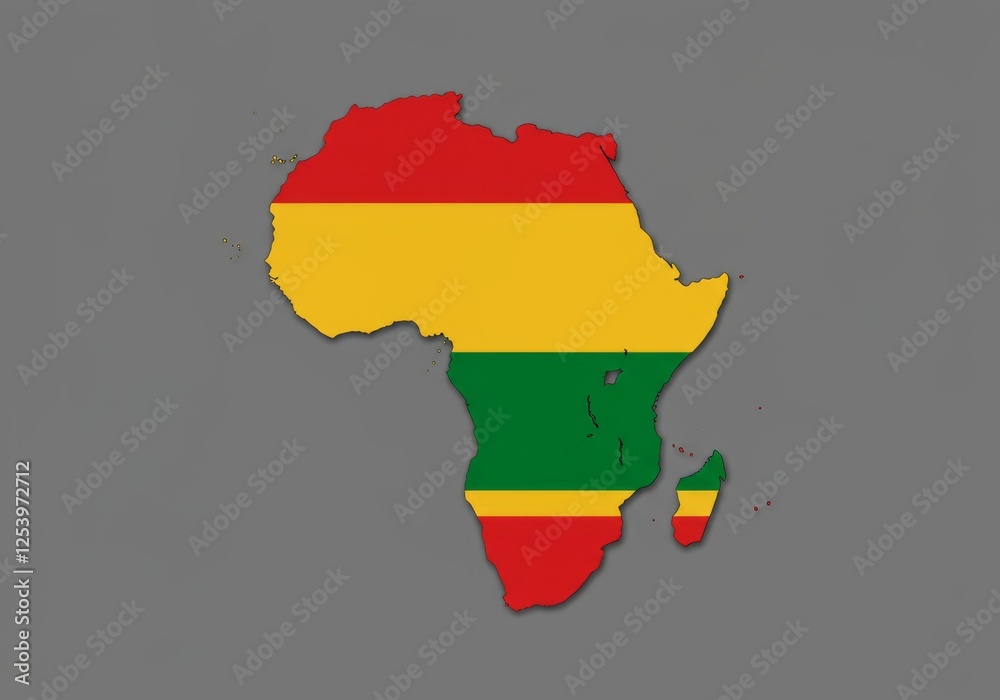 Black history month concept. African continent, Africa colored in red ...