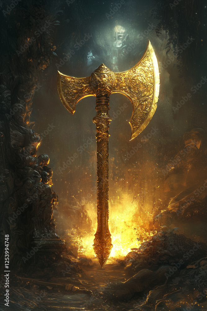Golden Axe of Forseti, Symbol of Norse Justice and Fairness. Viking ...