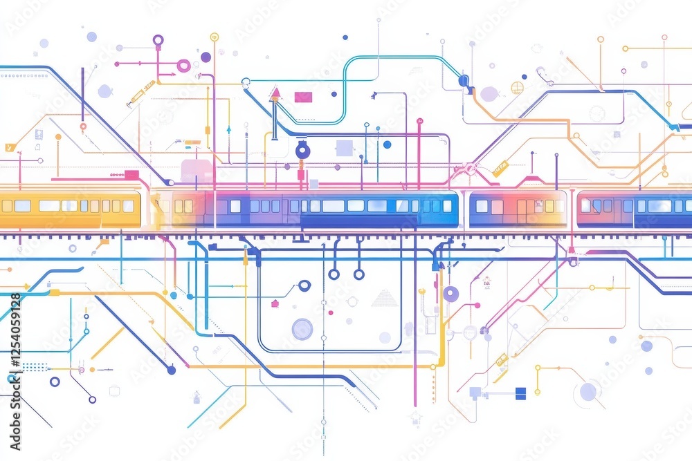 Metro map and subway layout design showcasing public transportation ...