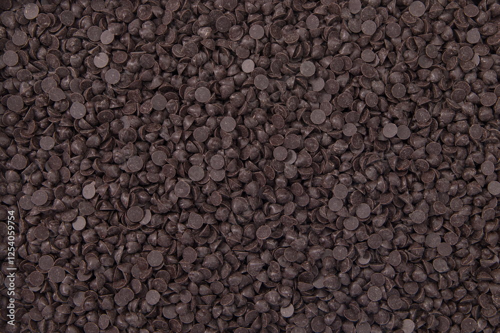 Chocolate chips background. Chocolate chips texture. Top view. Stock ...