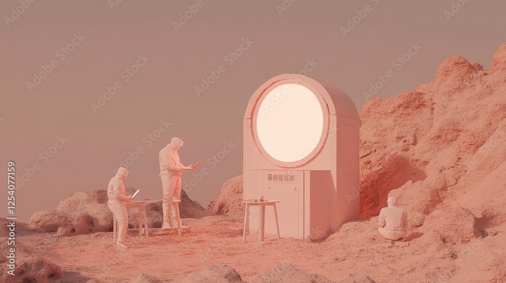 Web UI UX app design teamwork concept illustrated in 3D. Team people ...