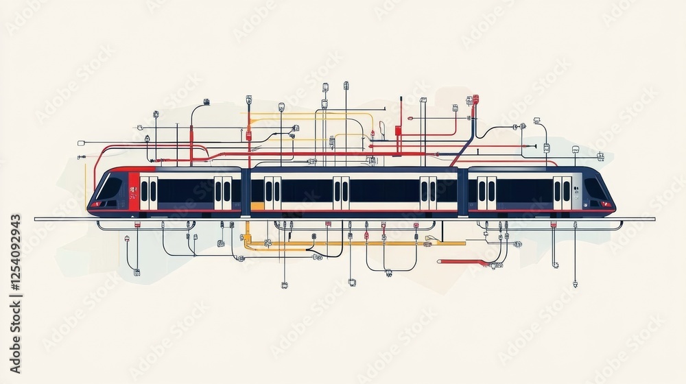 Metro station layout with subway plan depicting public transport ...
