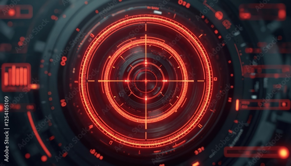 Futuristic HUD target interface with crosshairs for radar, gaming ...