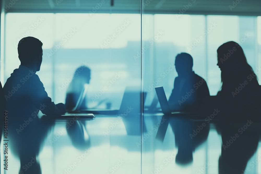 Silhouettes of Collaboration: A minimalist depiction of teamwork, with ...