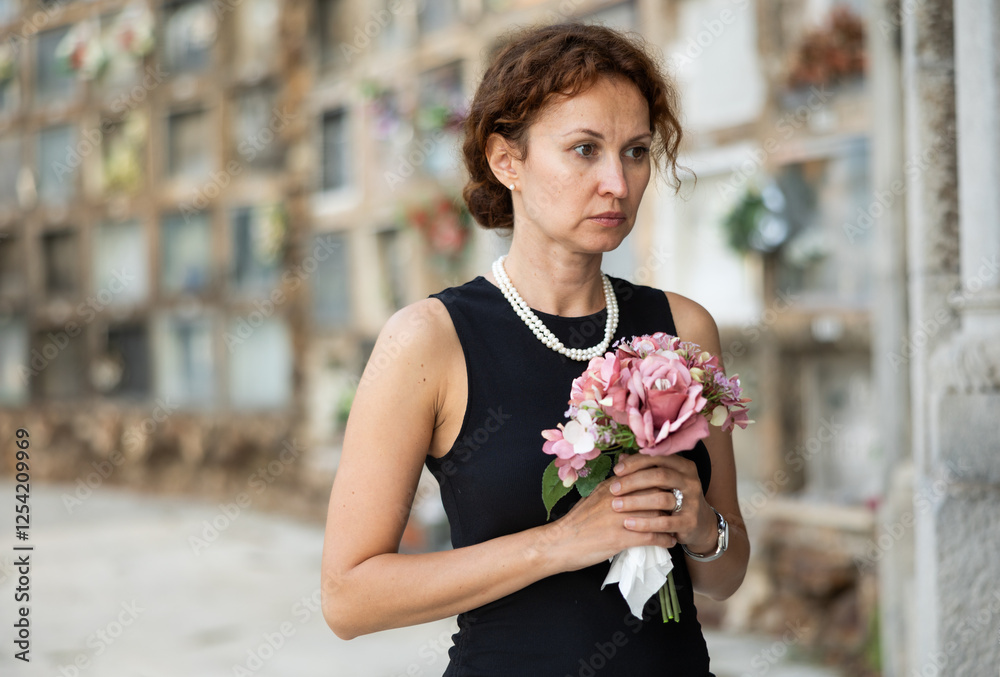 Tragic moment of visiting cemetery worshiping memory of deceased ...