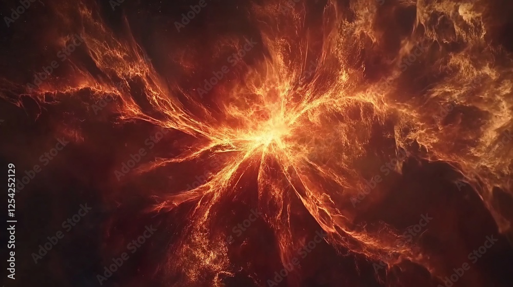 Dynamic flames animation depicting fiery abstract patterns and textures ...