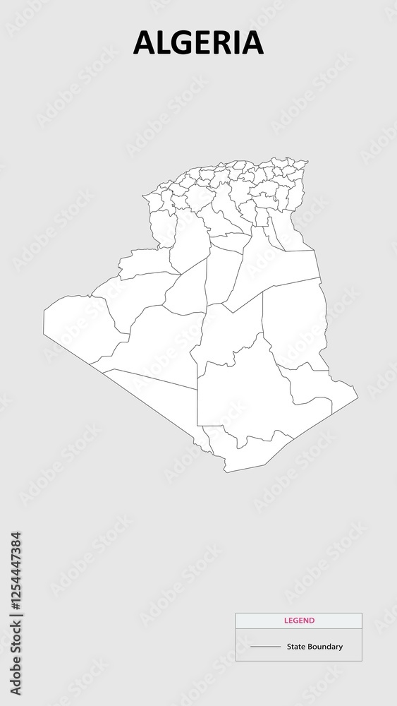 Algeria Map. State map of Algeria. Administrative map of Algeria with ...