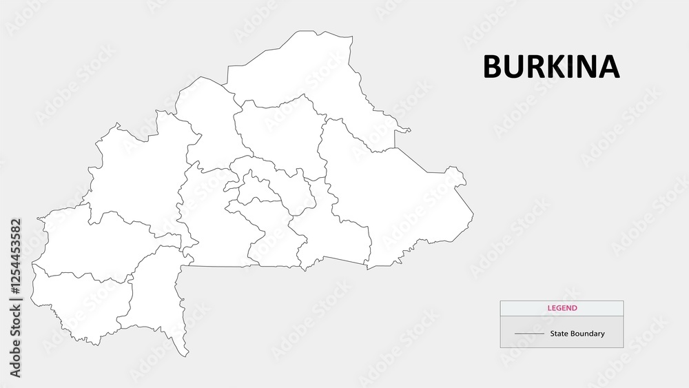 Burkina Faso Map. State map of Burkina Faso. Administrative map of ...
