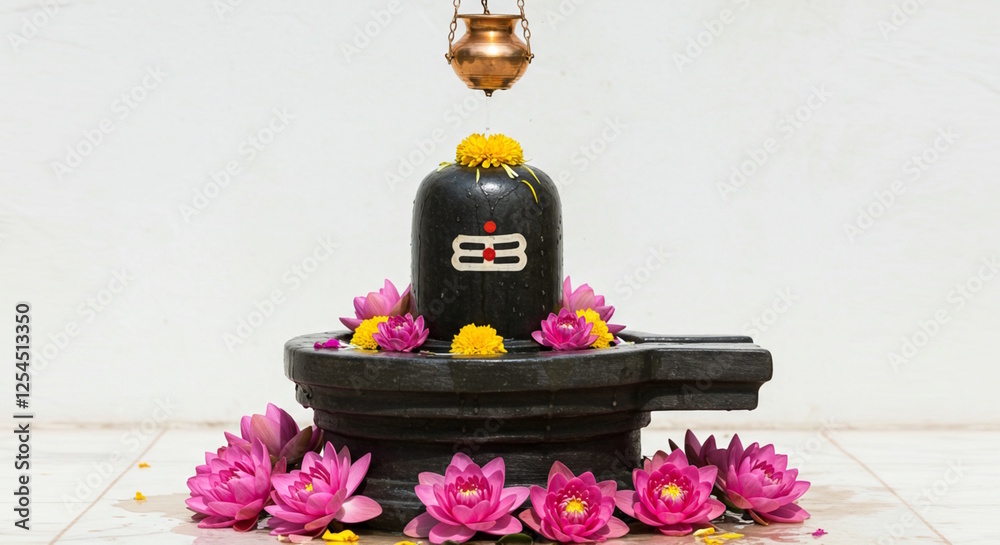 offering puja to Shivlinga or Shivlingam, Jalabhishek Rudrabhishek of ...