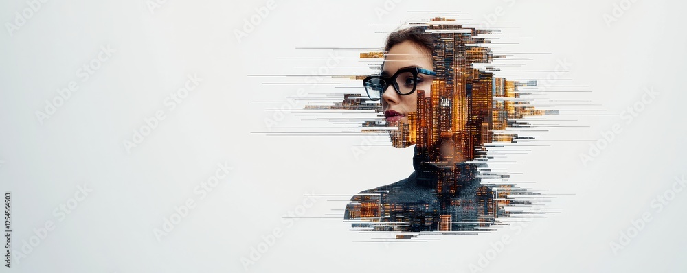 Visually captivating digitally distorted imagery depicting the dynamic ...