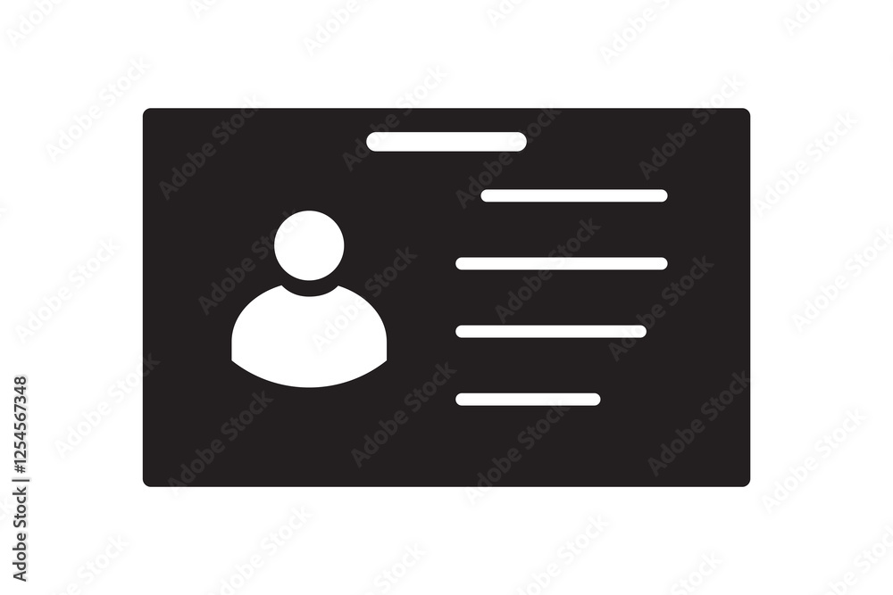 Outline ID card icon, with editable stroke. Personal ID card, driver ...