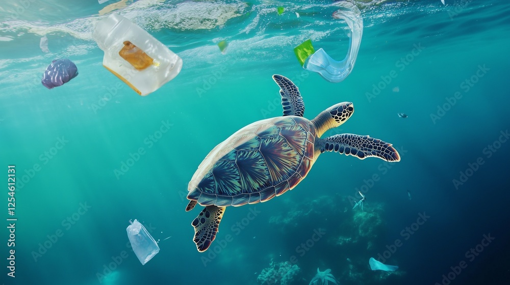 Sea Turtle Struggles Amid Ocean Pollution – The Impact of Plastic Waste ...