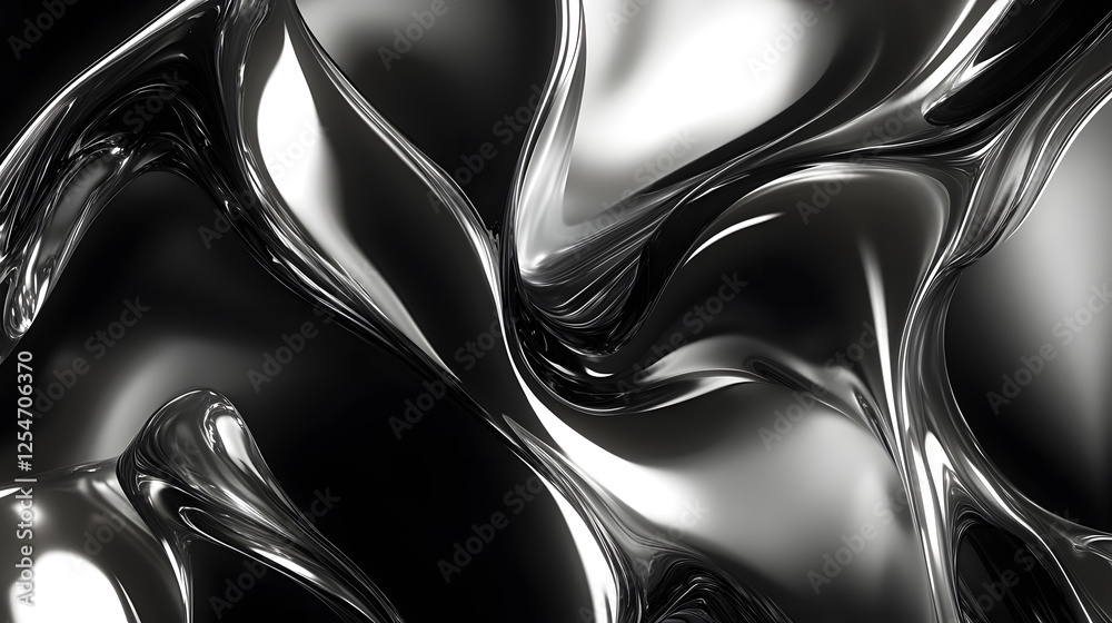 Black and white abstract background featuring smooth lines and hypnotic ...