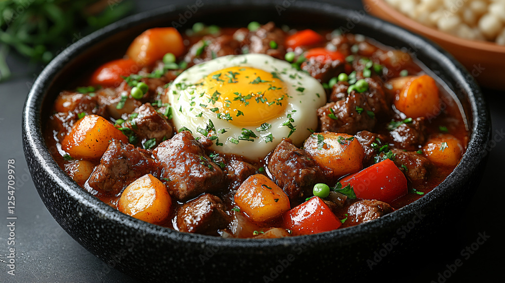 Traditional Filipino adobo savory braised pork chicken rich flavors ...