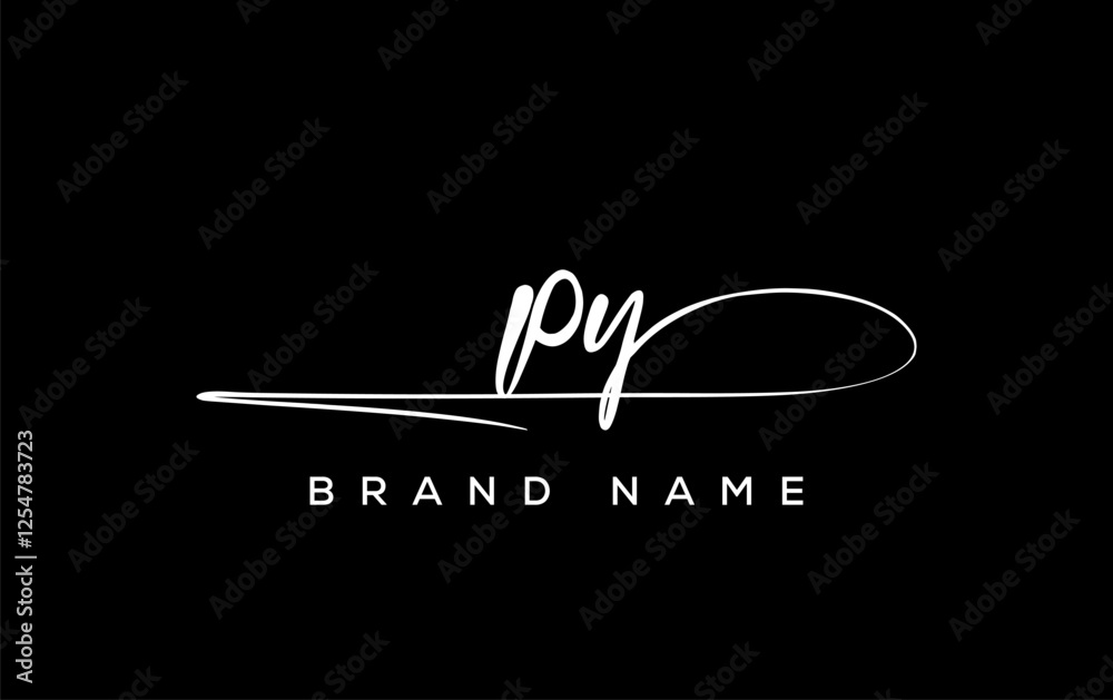 PY letter beauty handwriting vector logo. Stock Vector | Adobe Stock