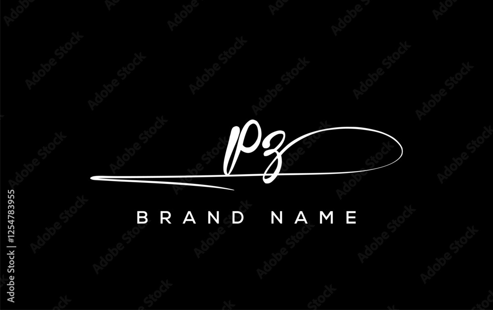 PZ letter beauty handwriting vector logo. Stock Vector | Adobe Stock