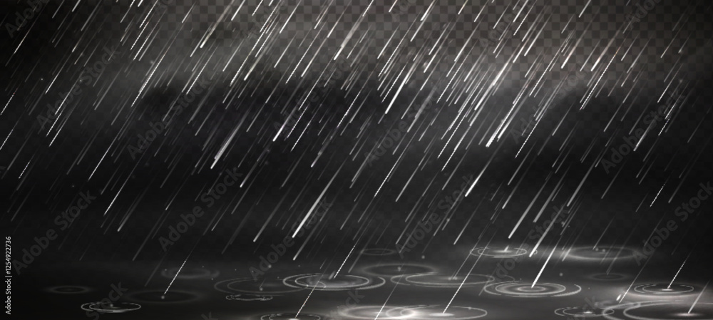 Rainy effect background with diagonal white streaks on dark surface ...