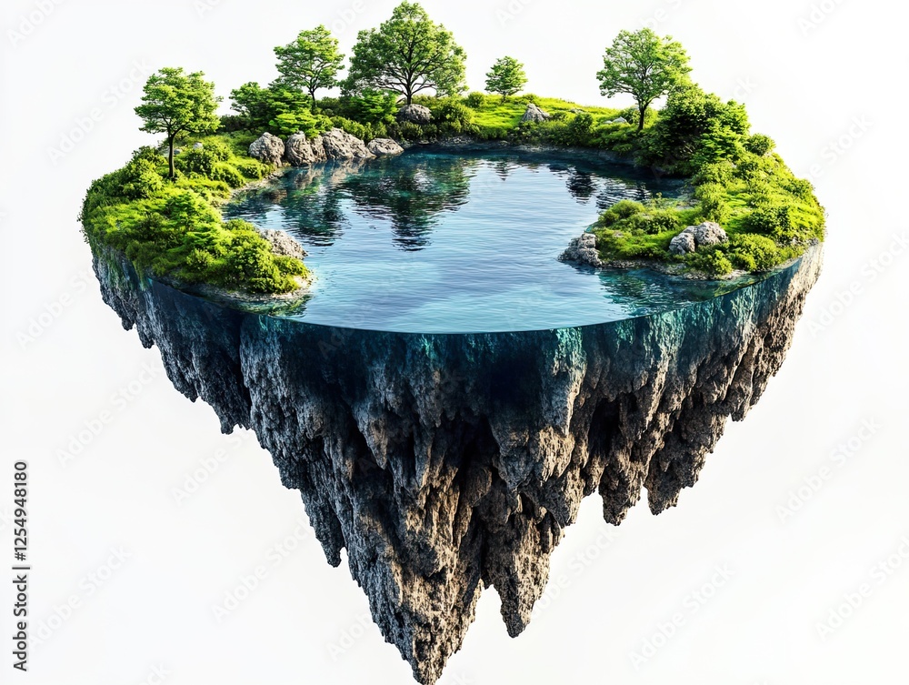 Earth land Soil layers 3D Illustration round soil ground cross section ...