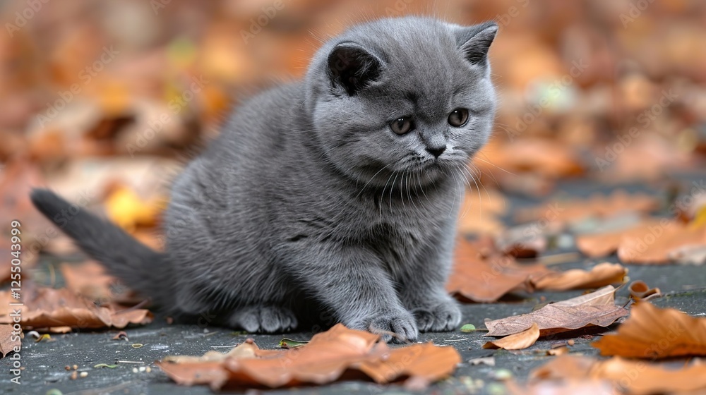 chat de type europÃ©en vu de profile, dehors, effet de bokeh HD 8K ...