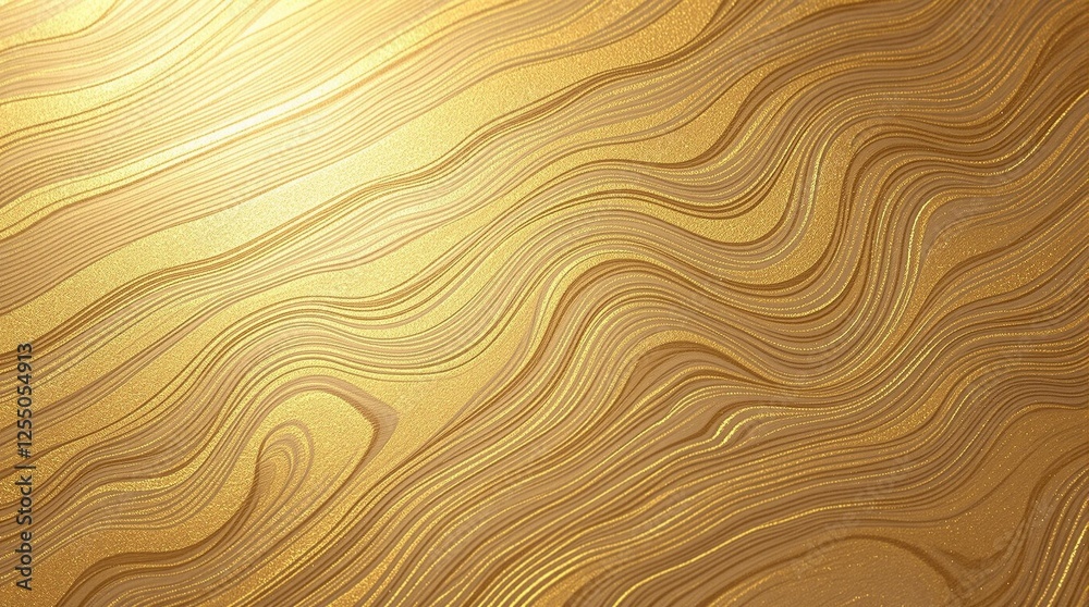 Gold leaf-laminated wood texture with elegant gilded grain and luxury ...