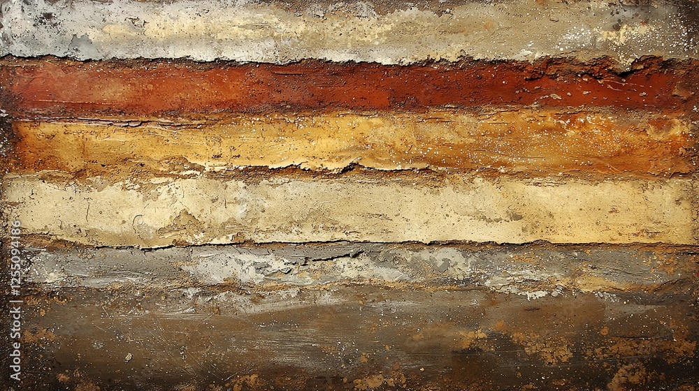 Rammed earth wall with compact natural layers, showcasing mixed soil ...