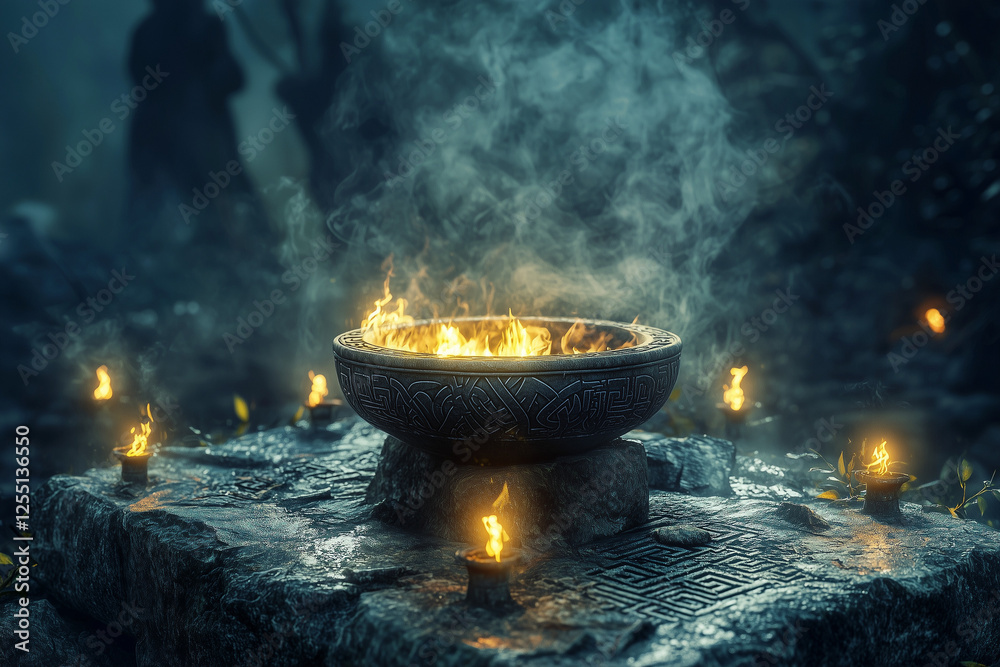 Dísablót Ritual Altar – Norse Symbol of Ancestral Worship and Sacrifice ...