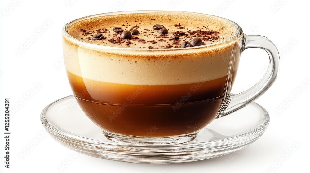 doppio espresso macchiato isolated on transparent background Stock ...