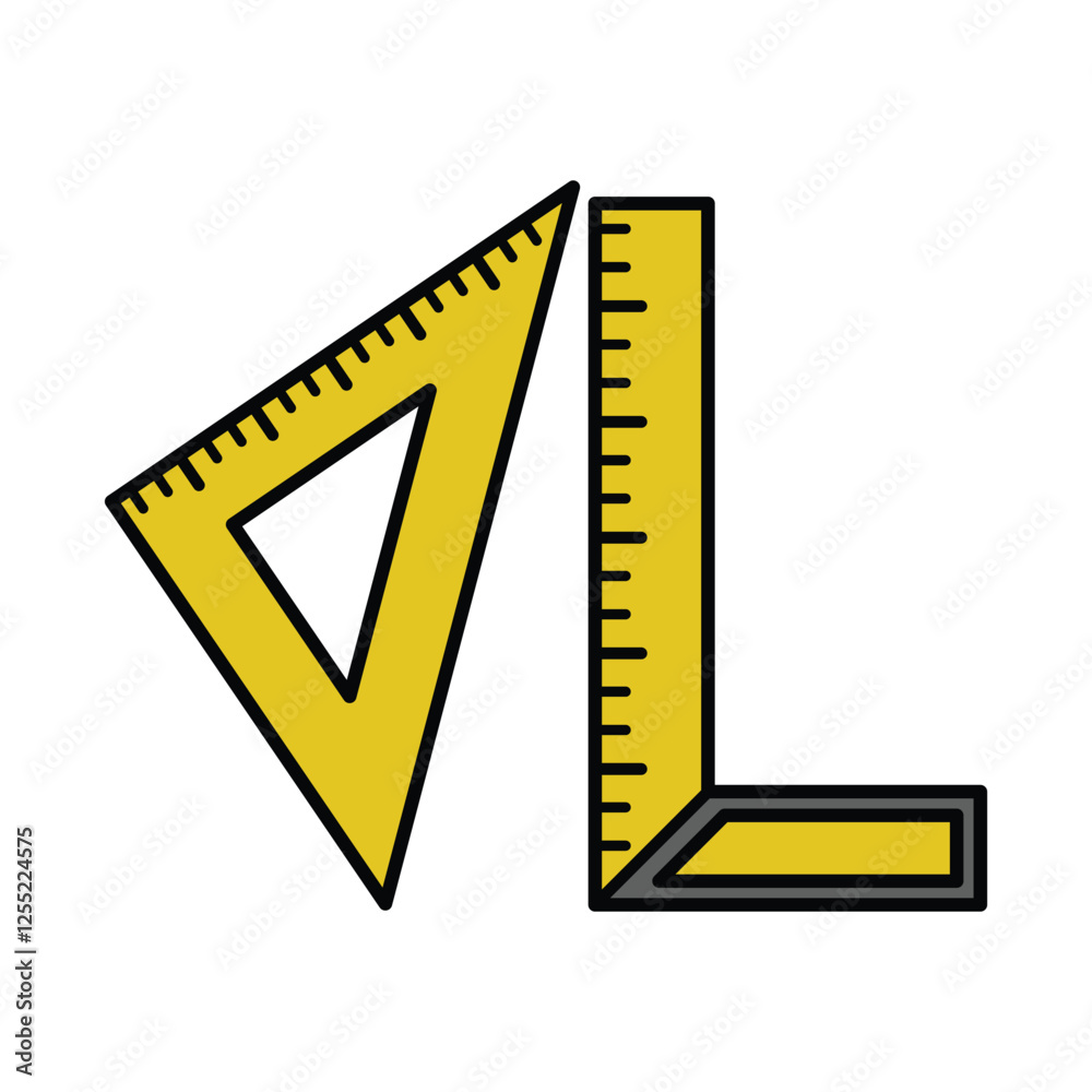 high quality modern full color ruler, icon with minimalist design for ...