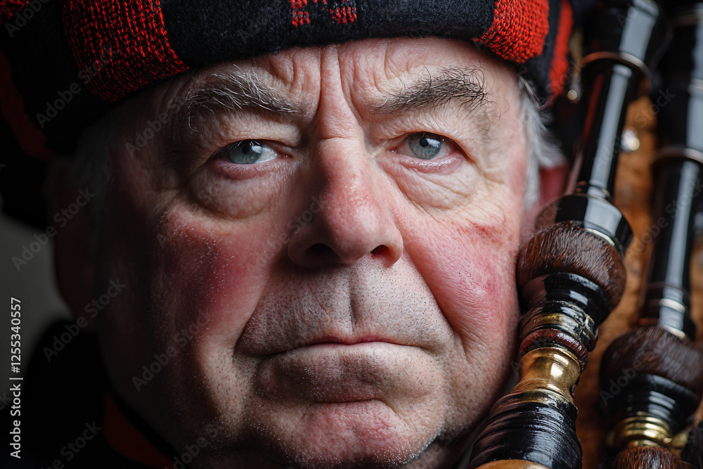 Authentic Scottish person Piper in Traditional Attire, Generative AI ...