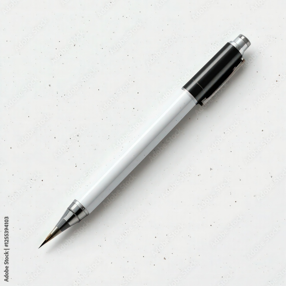 Mechanical pencil, sleek design, silver and black, minimalist ...