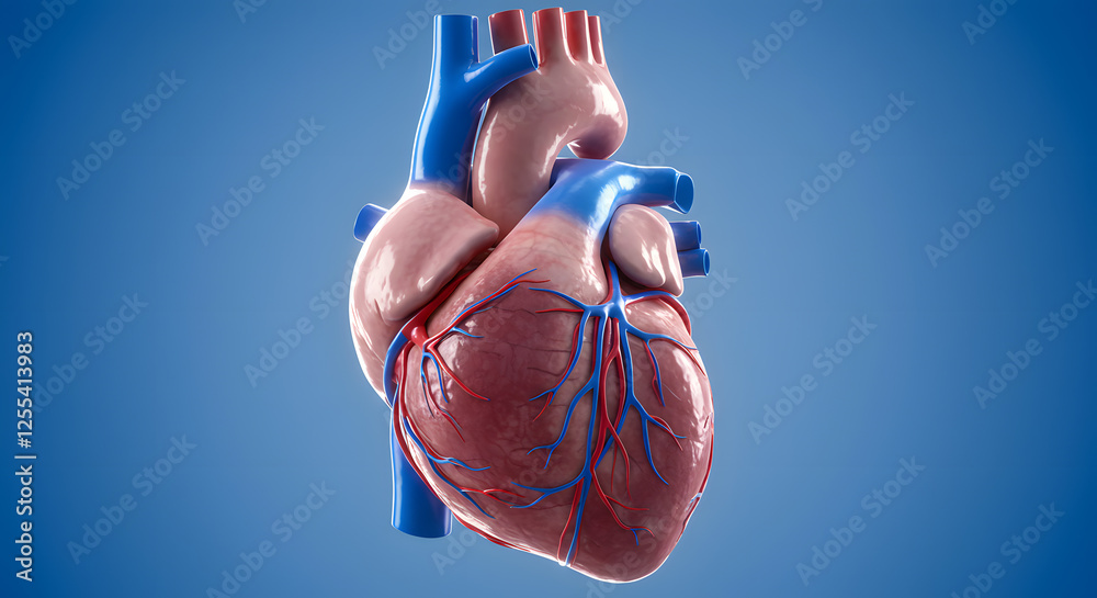 Detailed 3D Model of a Human Heart Anatomy: Vessels, Chambers, and ...