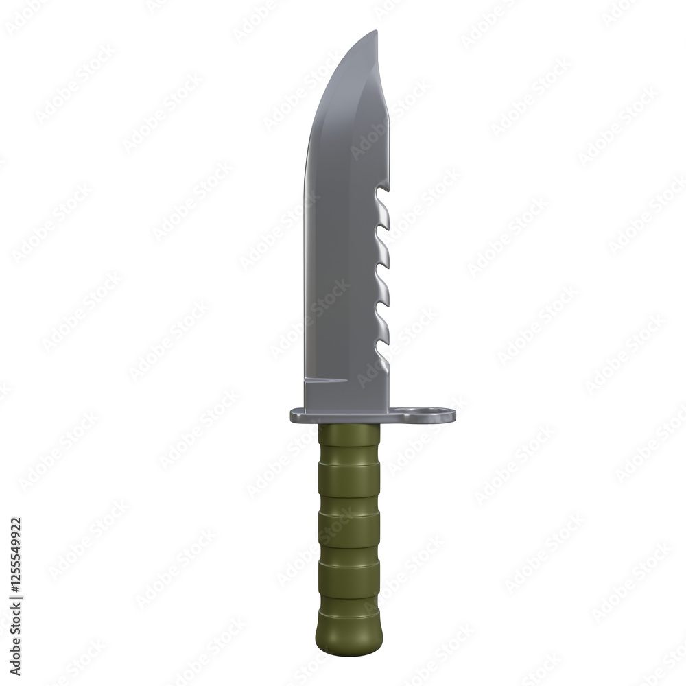 3D Military Knife or Bayonet, Combat Weapon Design Stock Illustration ...