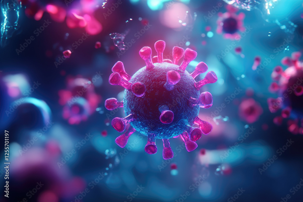 Car t cells attack cancer medical visualization illustration in a ...