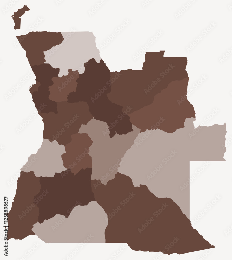 Vector de Stock Map of Angola with regions. Just a simple country ...