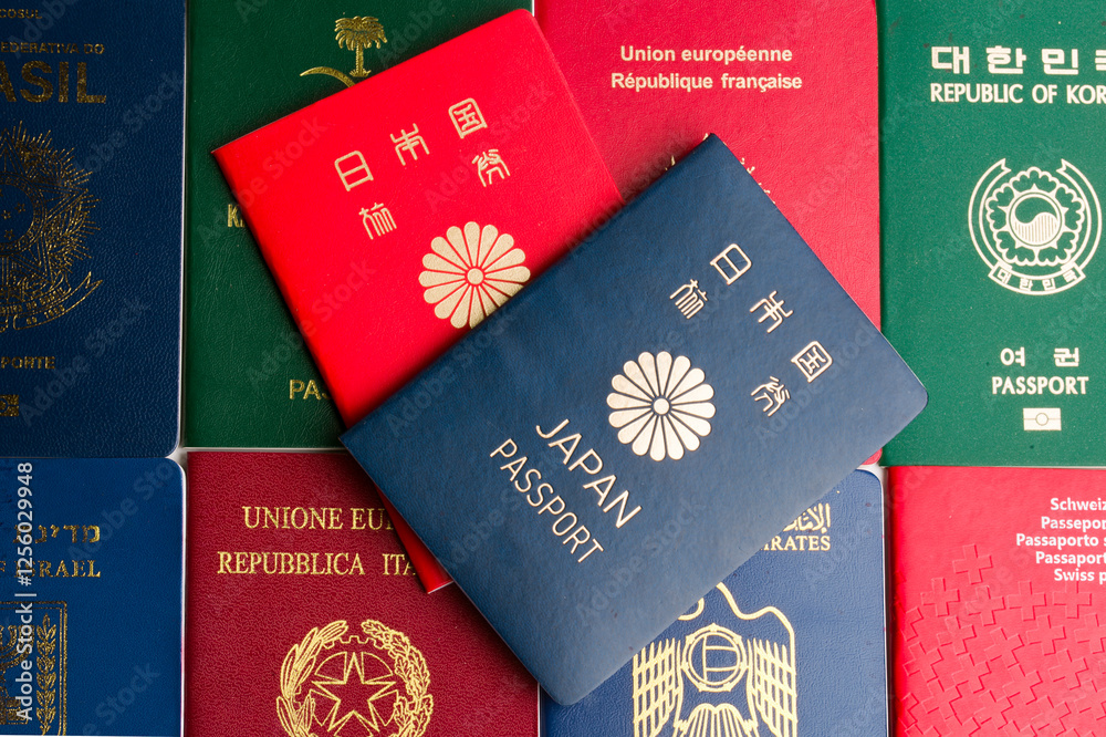 japan passport international passport background texture Stock Photo ...