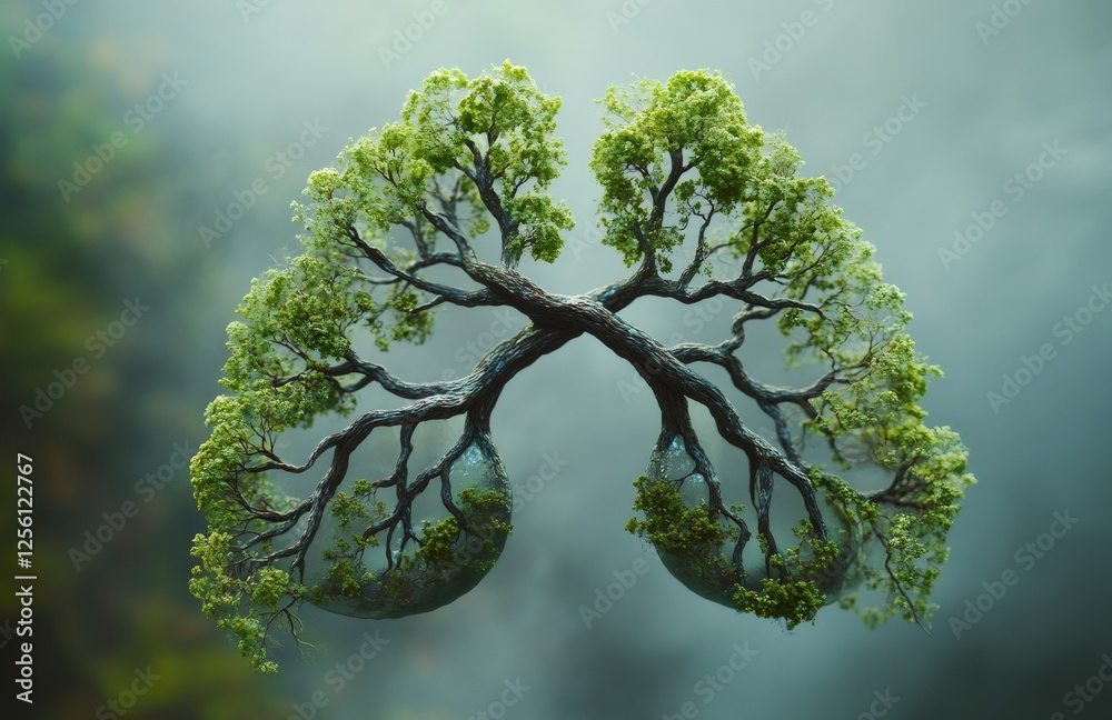 Miniature bonsai trees branching together, mirroring lung anatomy ...