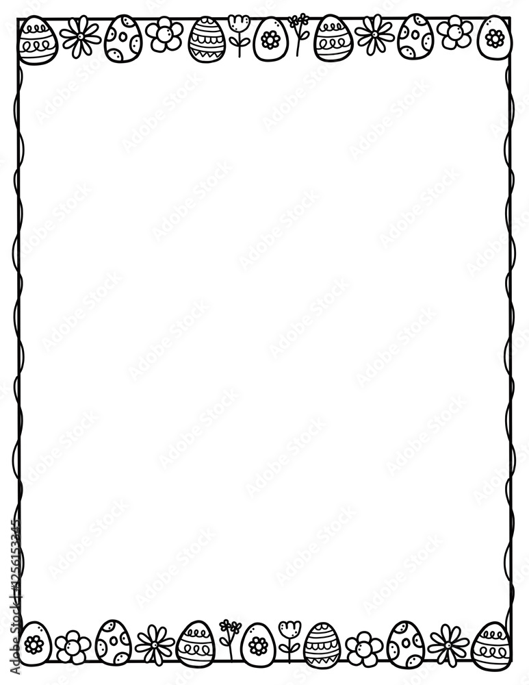 floral border frame. Doodle Flower Border. Hand drawn borders clipart ...