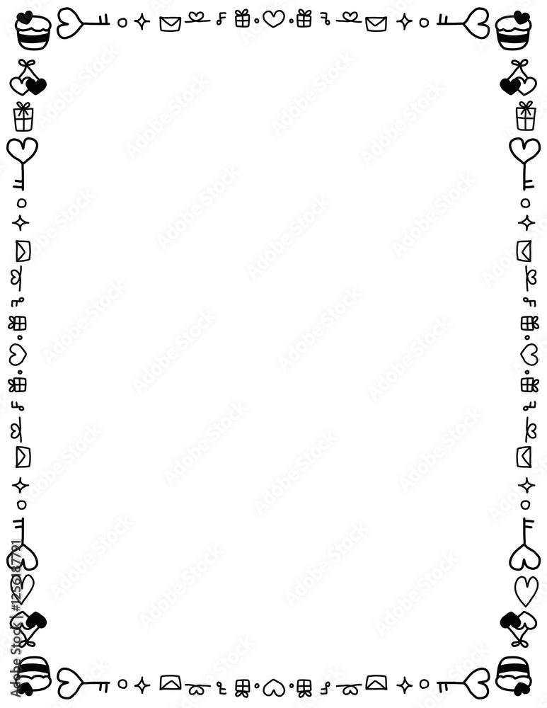 Ilustración de Stock Valentine’s day border. Valentine's day frame ...