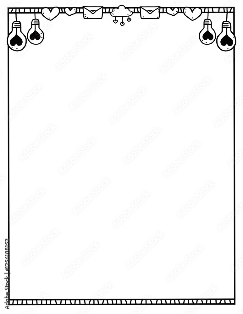 Illustration Stock Valentine’s day border. Valentine's day frame. love ...