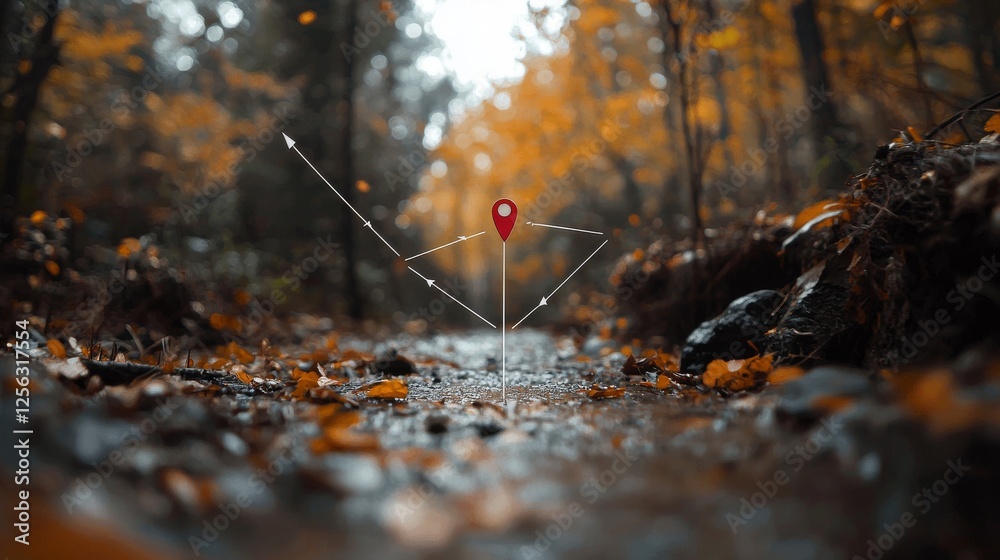 In the heart of the forest, a path unfolds, leading far away. The ...