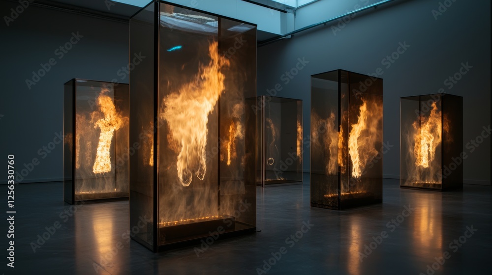 Art installations in a gallery enhanced by AI and augmented reality in ...