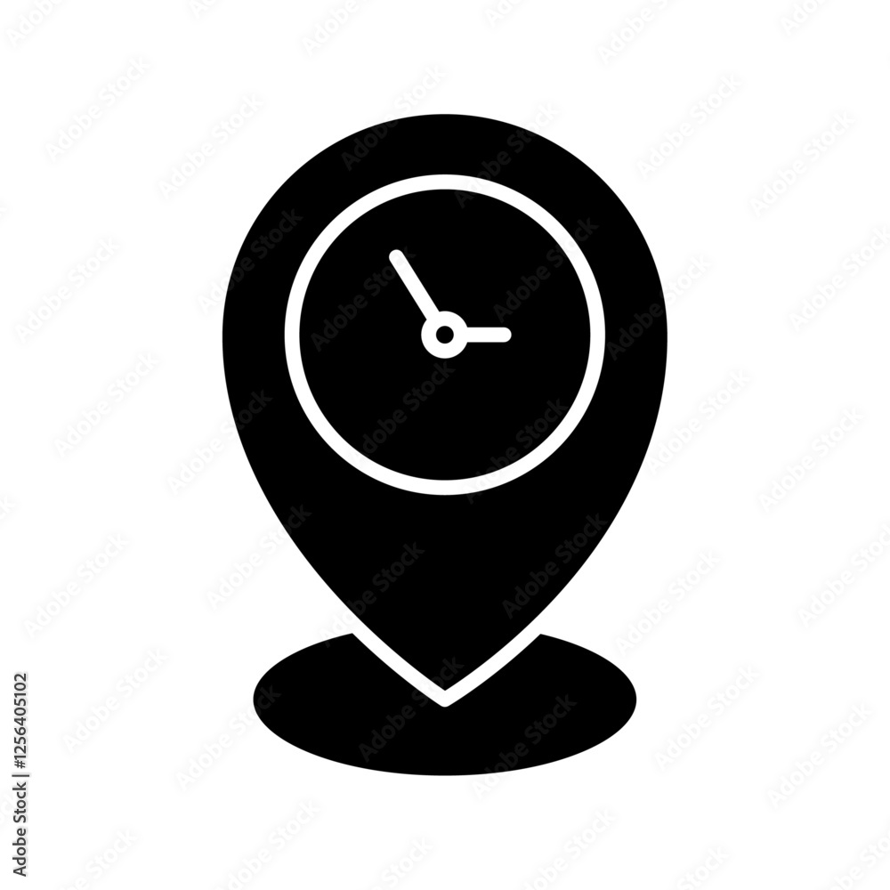 real time location icon Simple thin line logo Stock Vector | Adobe Stock
