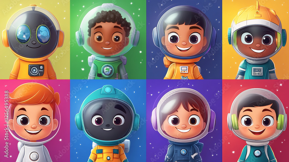 Match the half of cartoon space characters game puzzle quiz. Vector ...