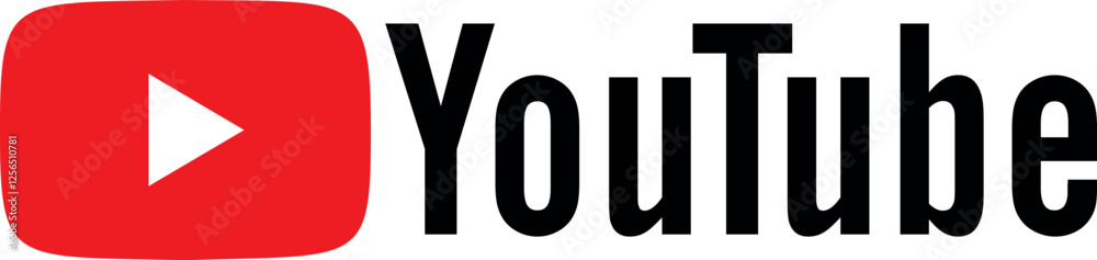 YouTube official logo, red play button icon of the popular video ...