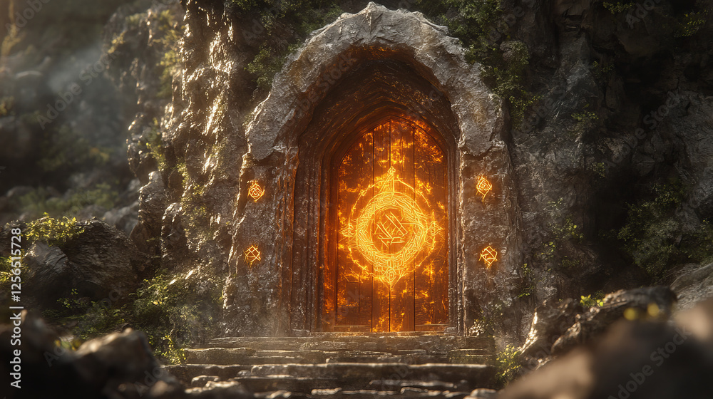 Fantasy game magic portal door, witchcraft game asset. Mystical magic ...