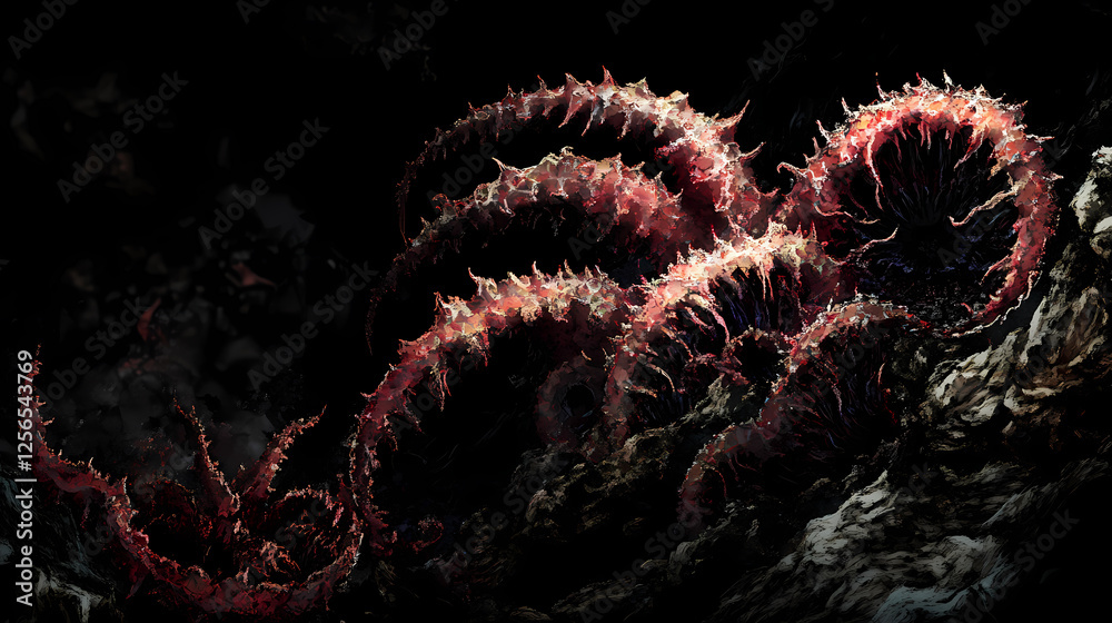Ilustración de Stock Something eldritch and horrific rises from the ...