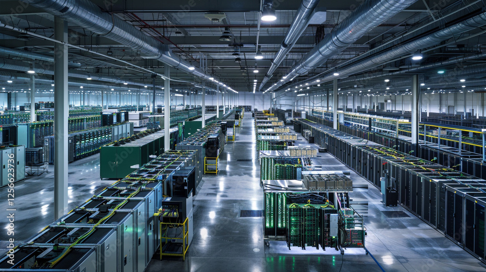 Inside an AI data center, rows of servers process vast amounts of data ... Inside an AI data center, rows of servers process vast amounts of data ...