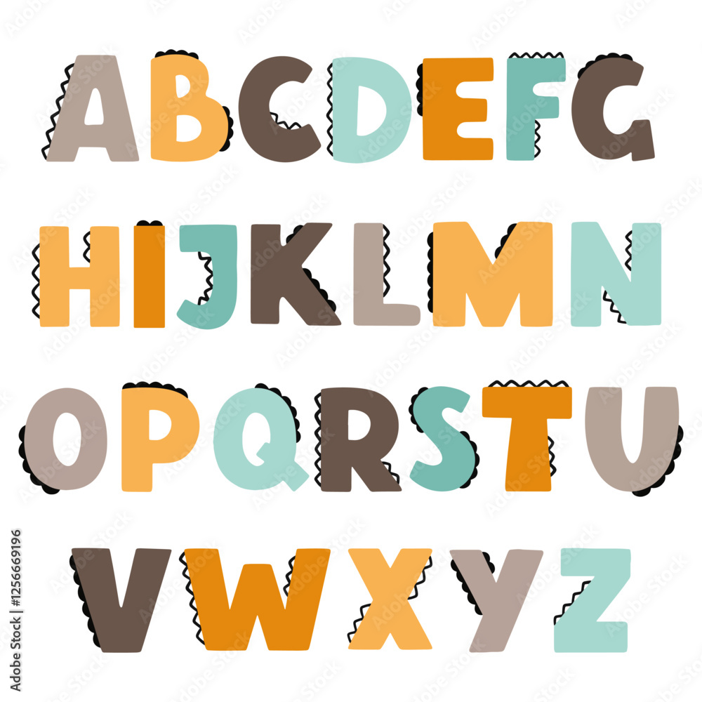 Dinosaur alphabet. Vector funny comic letters. Cute dinosaur alphabet ...