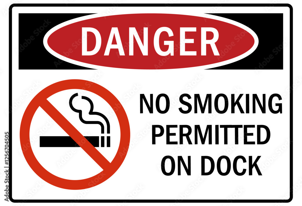 No smoking sign no smoking permitted on dock Stock Vector | Adobe Stock