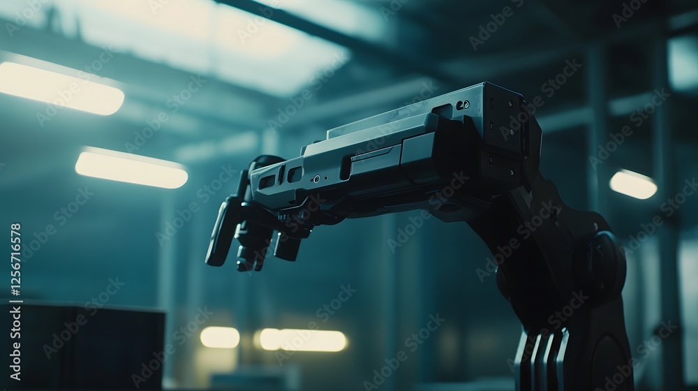Industrial robot arm in motion, showcasing precision and advanced ...
